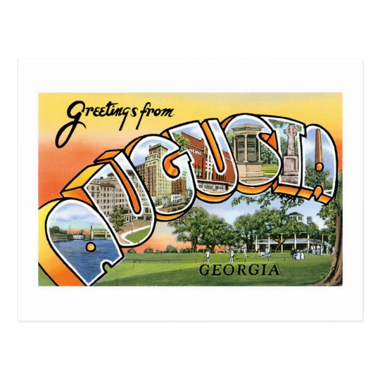 Greetings from Augusta, GA! Postcard | Zazzle.com