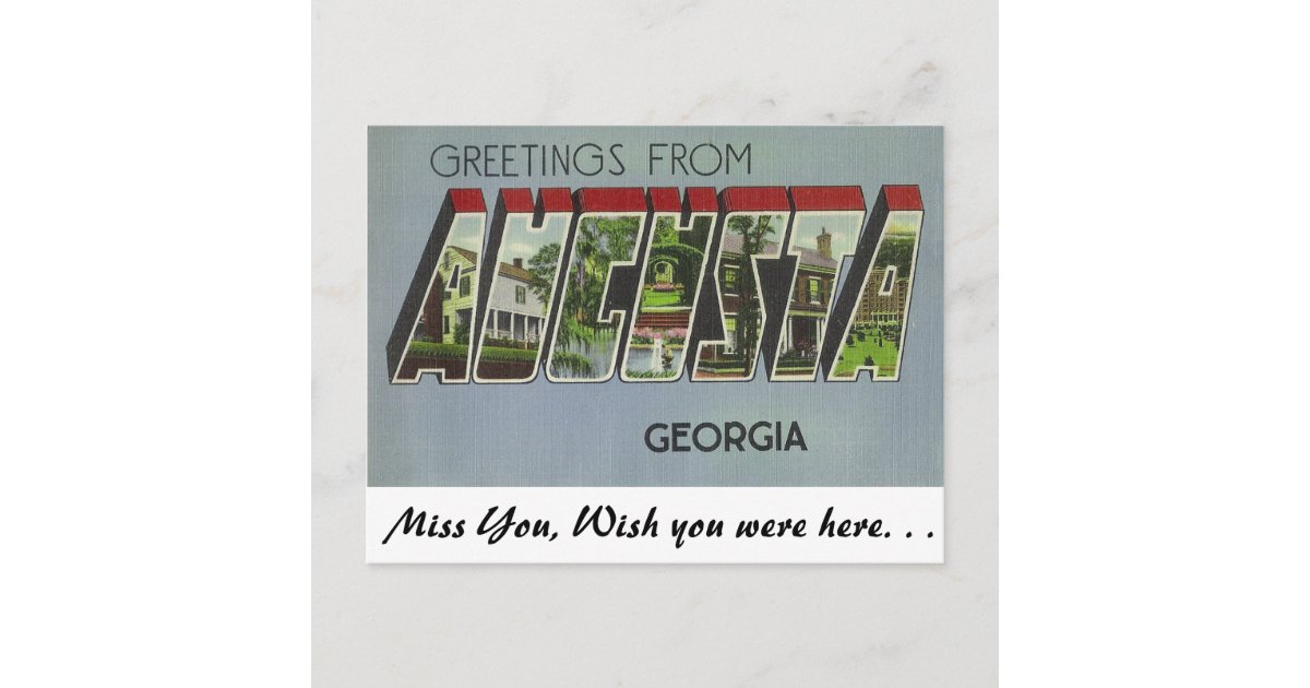 Greetings from Augusta, Georgia Postcard | Zazzle