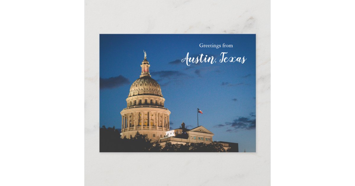 Greetings from Austin Texas Postcard Capitol | Zazzle