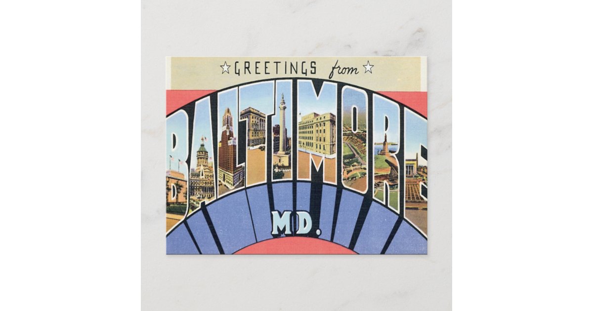 Greetings From Baltimore Maryland Postcard | Zazzle
