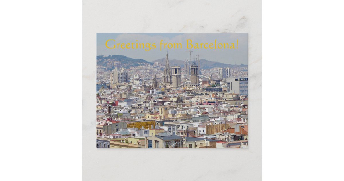 Greetings from Barcelona! Postcard | Zazzle