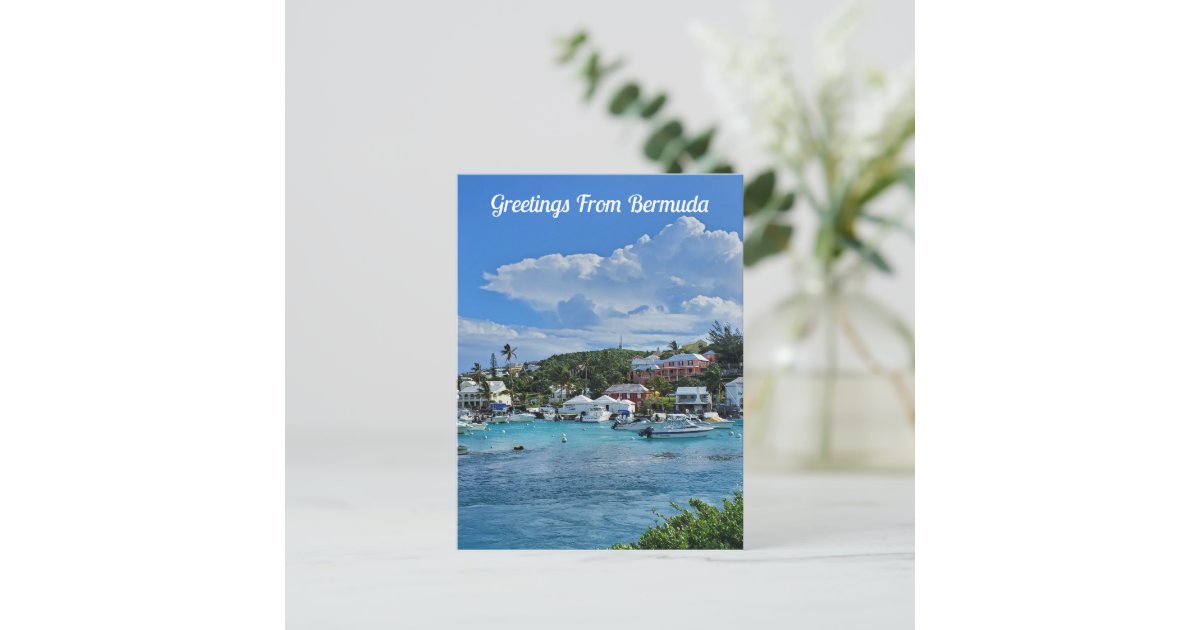 Greetings From Bermuda Turquoise Water Beach Postcard | Zazzle