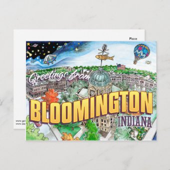 Greetings from Bloomington Indiana (postcard) Postcard | Zazzle