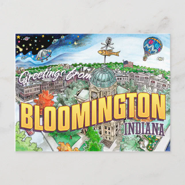 Greetings from Bloomington Indiana (postcard) Postcard | Zazzle
