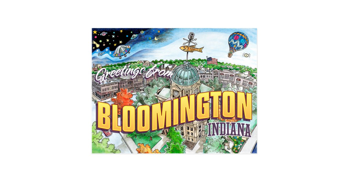Greetings from Bloomington Indiana (postcard) Postcard | Zazzle.com