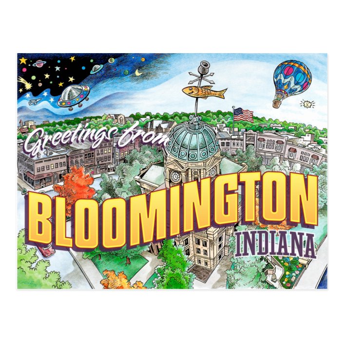 Greetings from Bloomington Indiana (postcard) Postcard | Zazzle.com