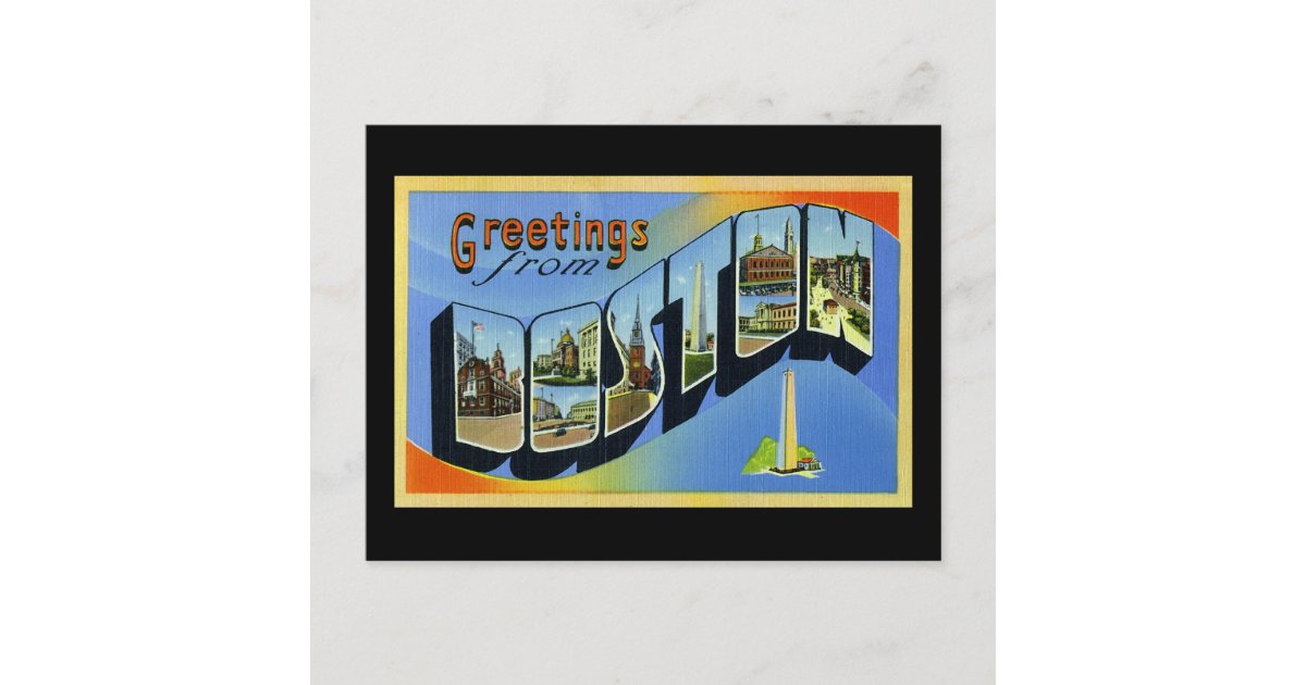 Greetings from Boston Massachusetts Postcard | Zazzle
