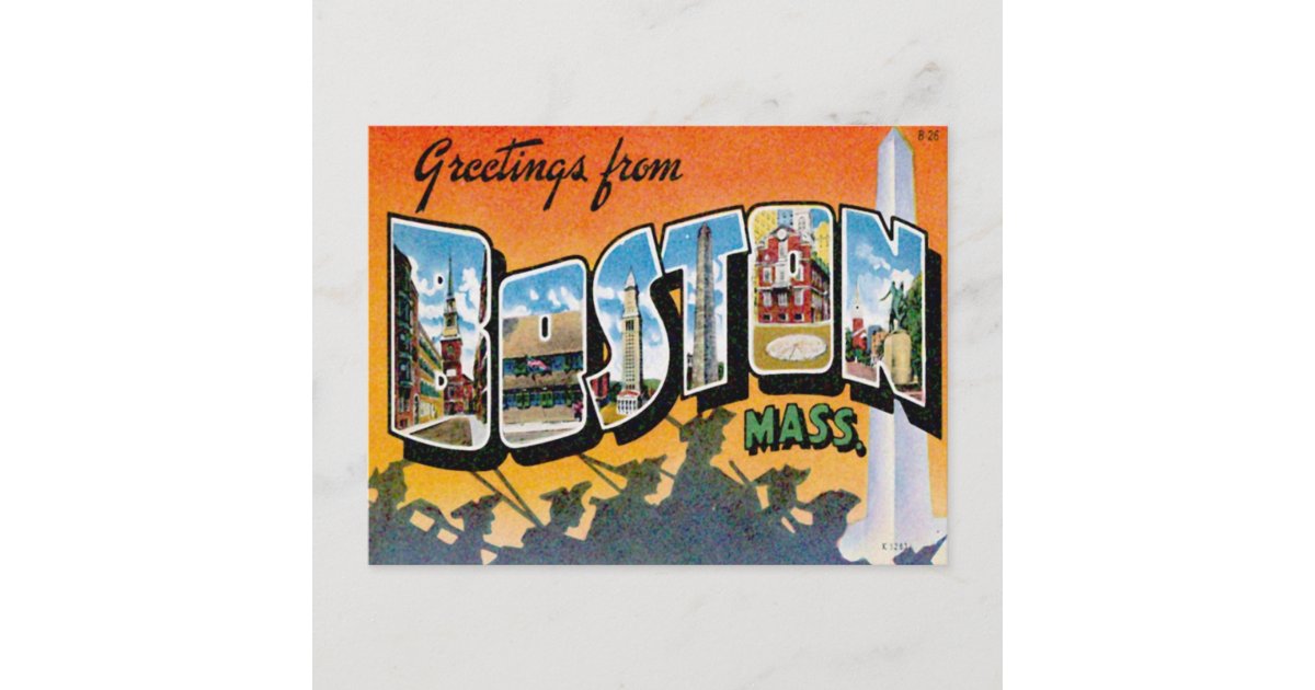 Greetings From Boston Massachusetts Postcard | Zazzle