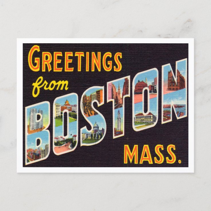 Greetings from Boston, Massachusetts Travel Postcard | Zazzle