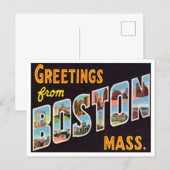 Greetings from Boston, Massachusetts Travel Postcard | Zazzle