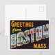 Greetings from Boston, Massachusetts Travel Postcard | Zazzle