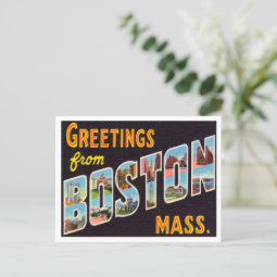 Greetings from Boston, Massachusetts Travel Postcard | Zazzle