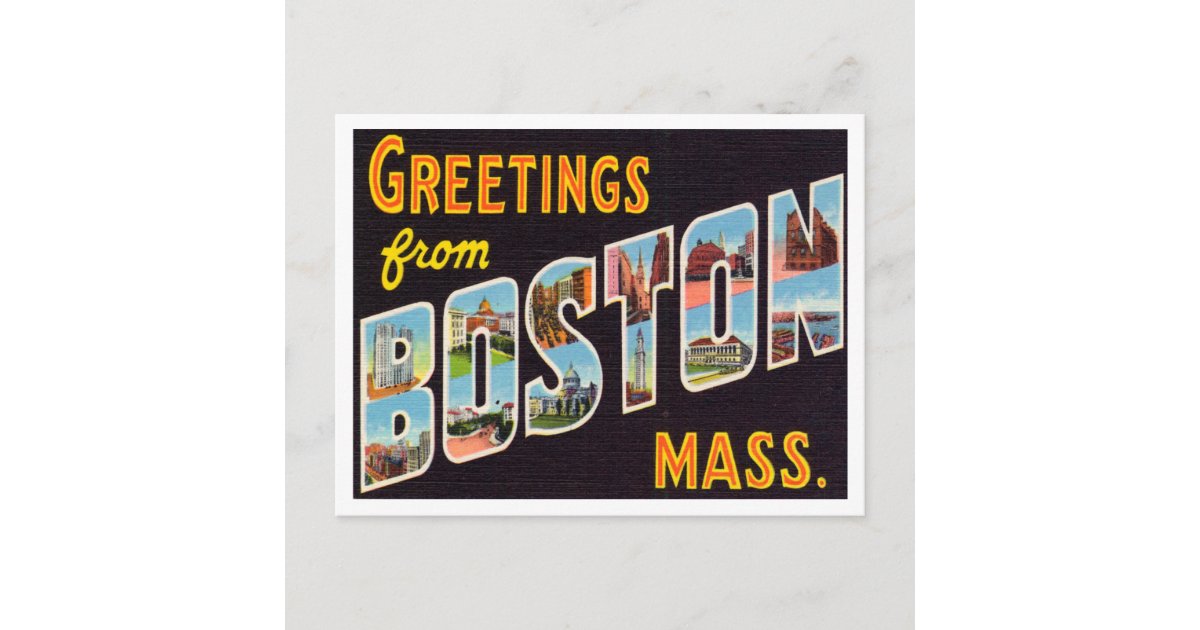 Greetings from Boston, Massachusetts Travel Postcard | Zazzle