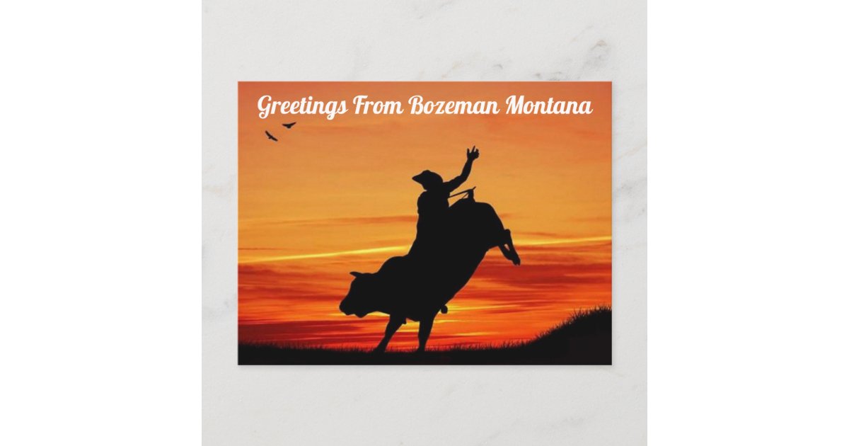 Greetings From Bozeman Montana Rodeo Postcard | Zazzle