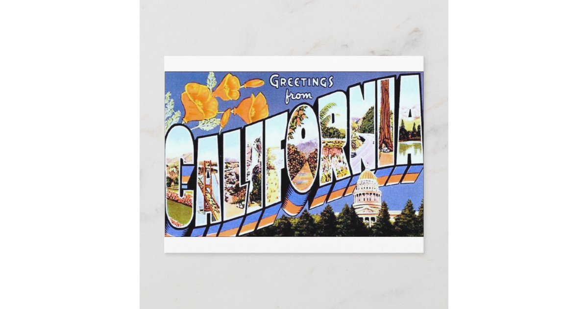 Greetings from California Postcard | Zazzle