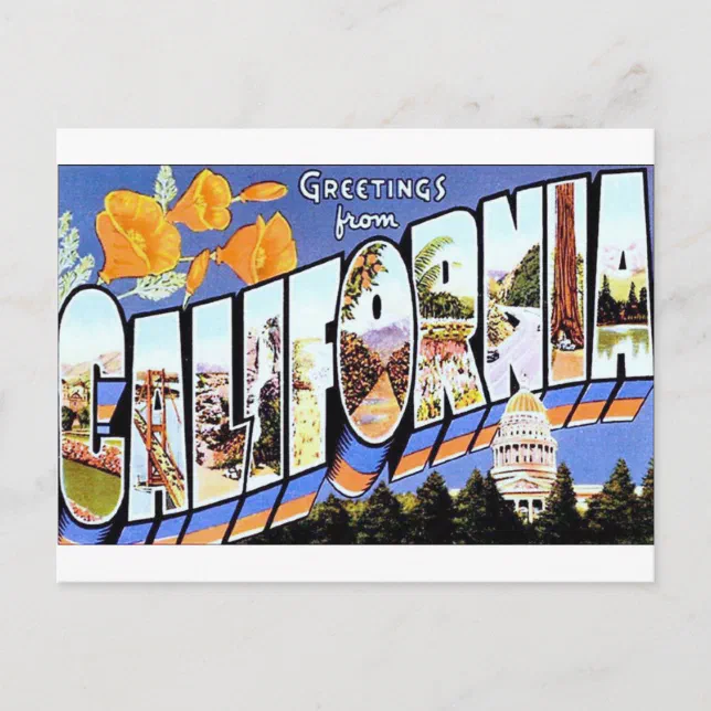 Greetings from California Postcard | Zazzle
