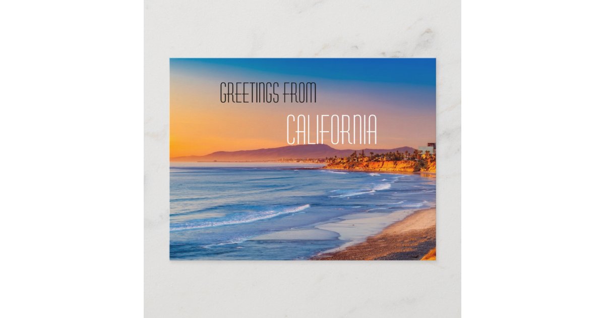 greetings from california postcard | Zazzle