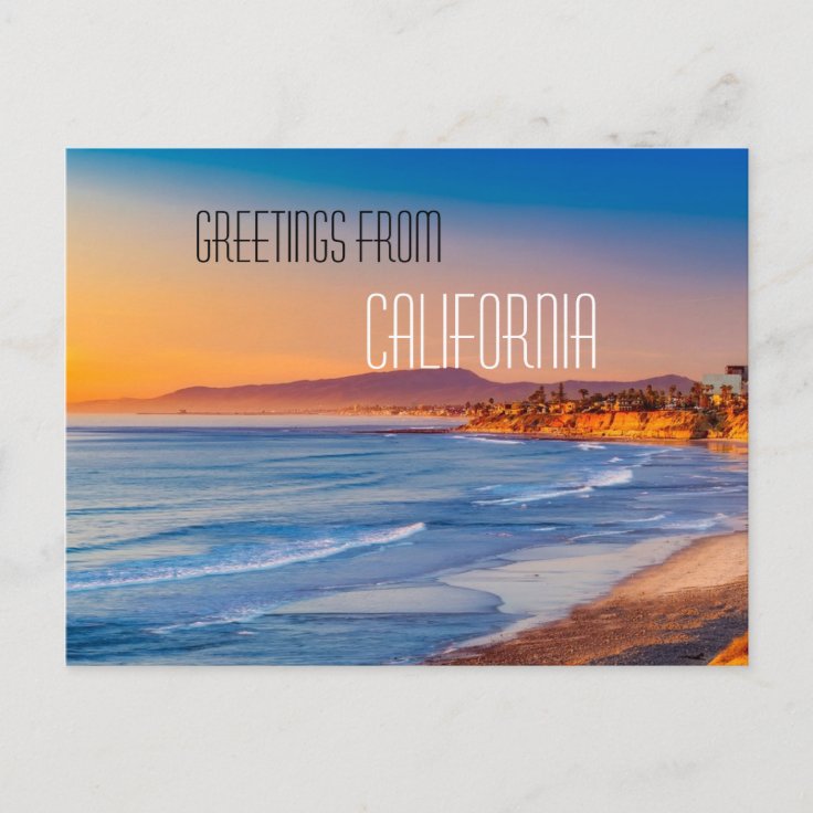 greetings from california postcard | Zazzle