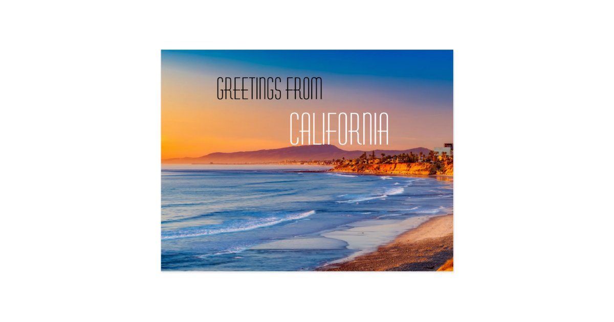 greetings from california postcard | Zazzle.com