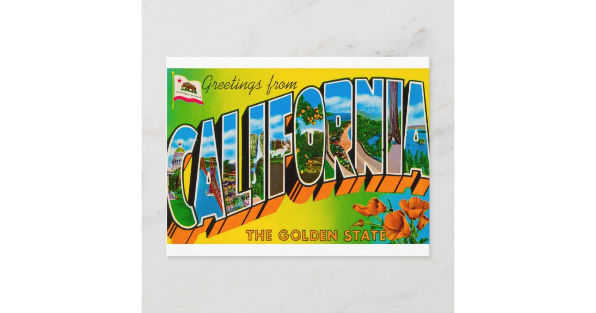 Greetings From California Postcard | Zazzle