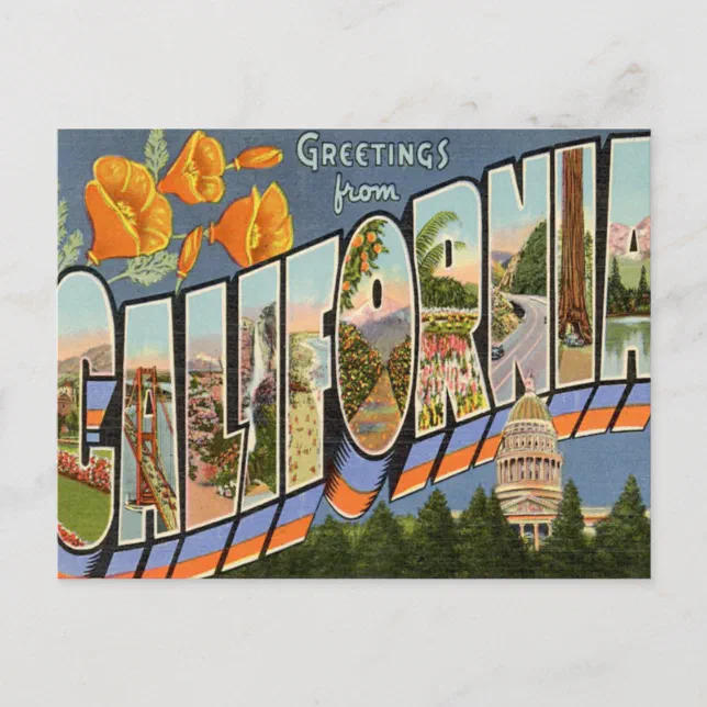 Greetings From California Postcard | Zazzle