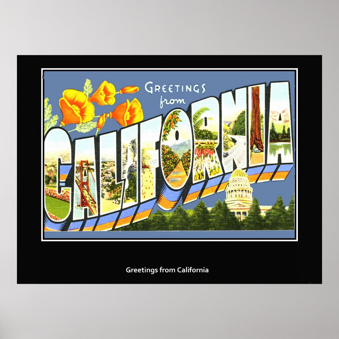 Greetings from California Poster | Zazzle