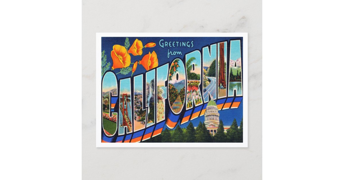 Greetings from California Travel Postcard | Zazzle