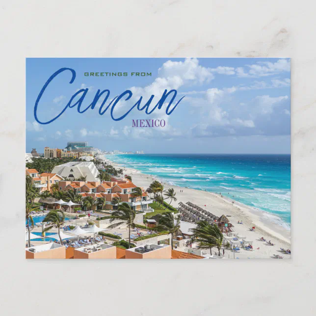 Greetings from Cancun Mexico Scenic Postcard | Zazzle
