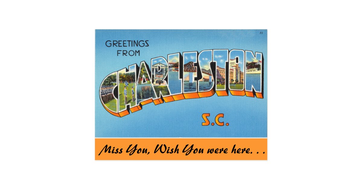 Greetings from Charleston Postcard | Zazzle.com