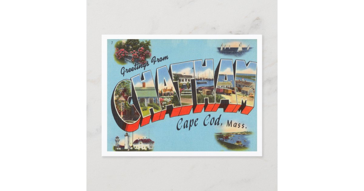 Greetings from Chatham, Cape Cod, Massachusetts Postcard | Zazzle