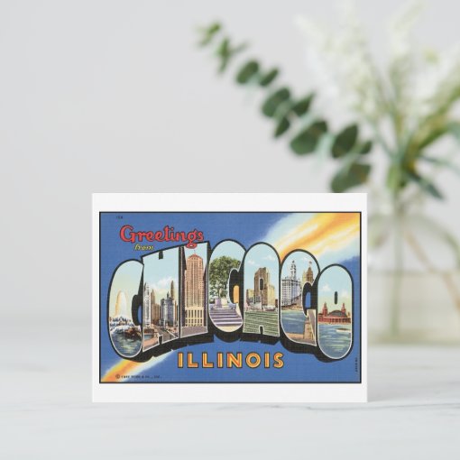 Greetings From Chicago Vintage Postcard | Zazzle