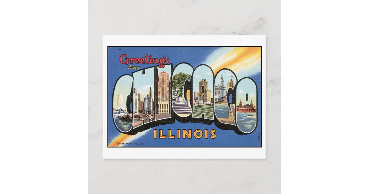 Greetings From Chicago Vintage Postcard | Zazzle