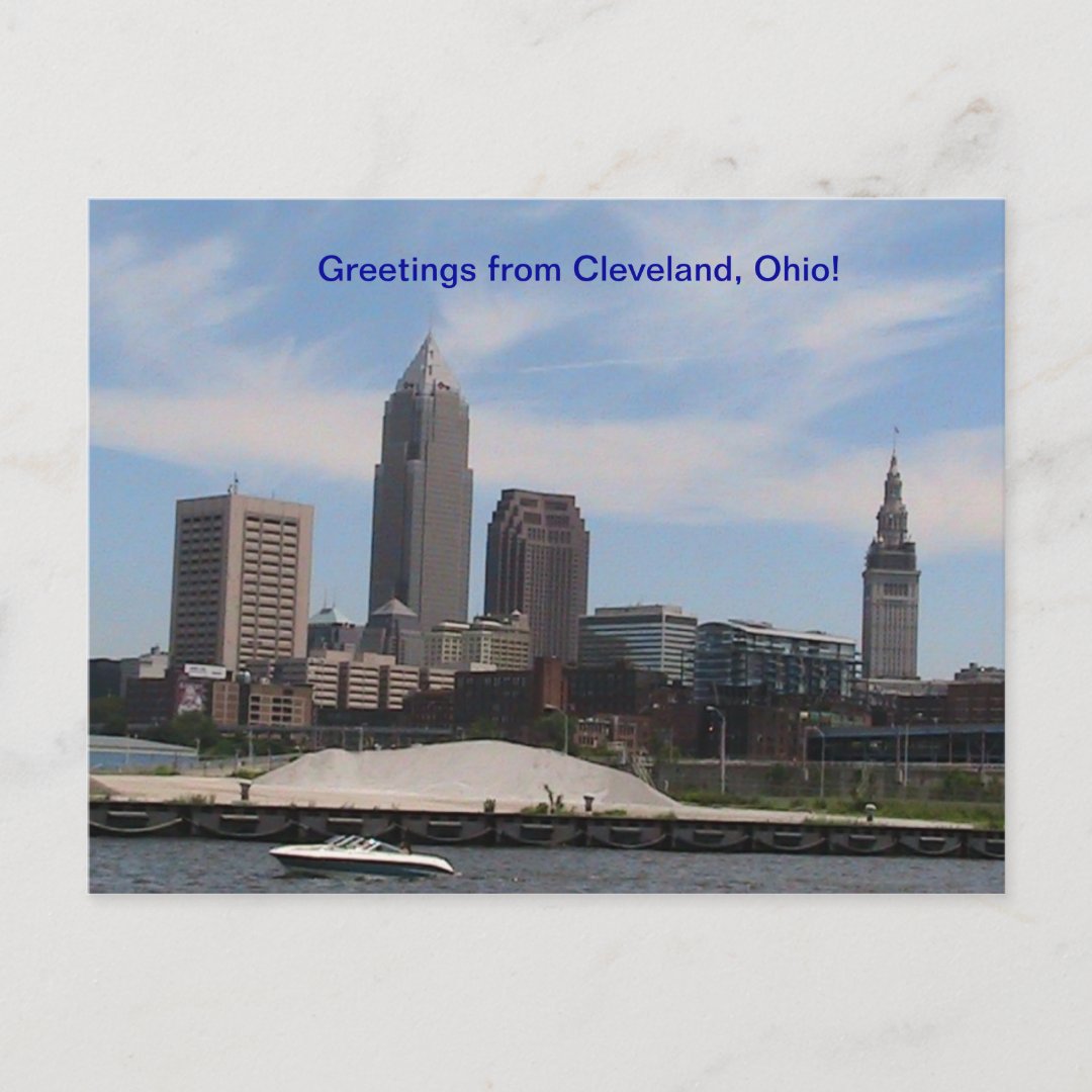 Greetings from Cleveland Ohio (Skyline) Postcard | Zazzle