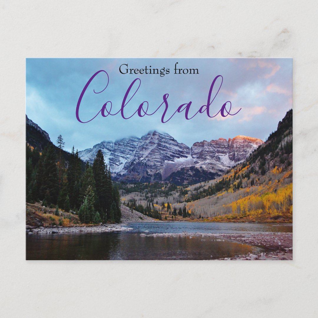 Greetings from Colorado Mountain Aspen Postcard | Zazzle