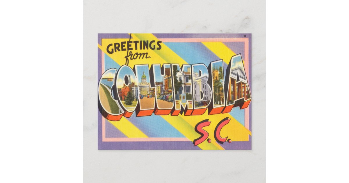 Greetings from Columbia, South Carolina Travel Postcard | Zazzle