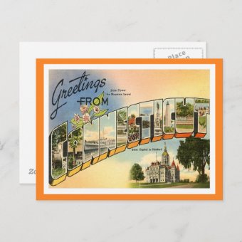 Greetings From Connecticut Postcard | Zazzle