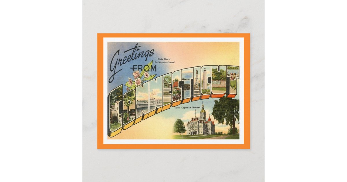 Greetings From Connecticut Postcard | Zazzle
