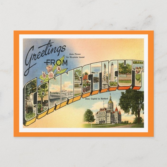 Greetings From Connecticut Postcard | Zazzle.com