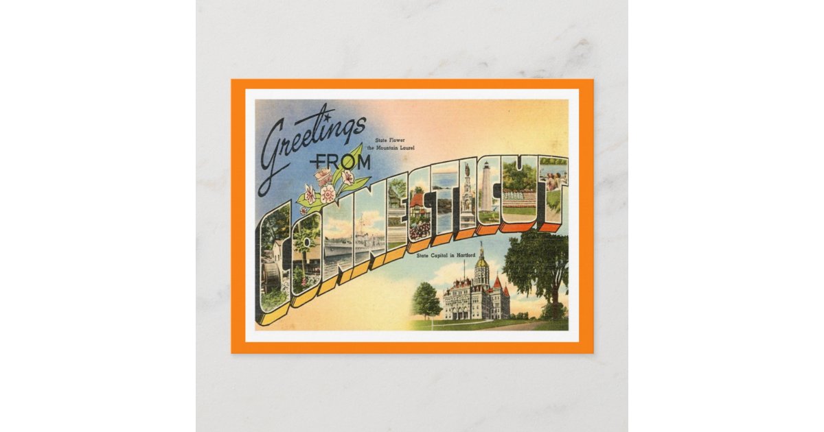 Greetings From Connecticut Vintage Postcard | Zazzle
