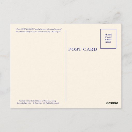 GREETINGS FROM COW PLANET POSTCARD | Zazzle