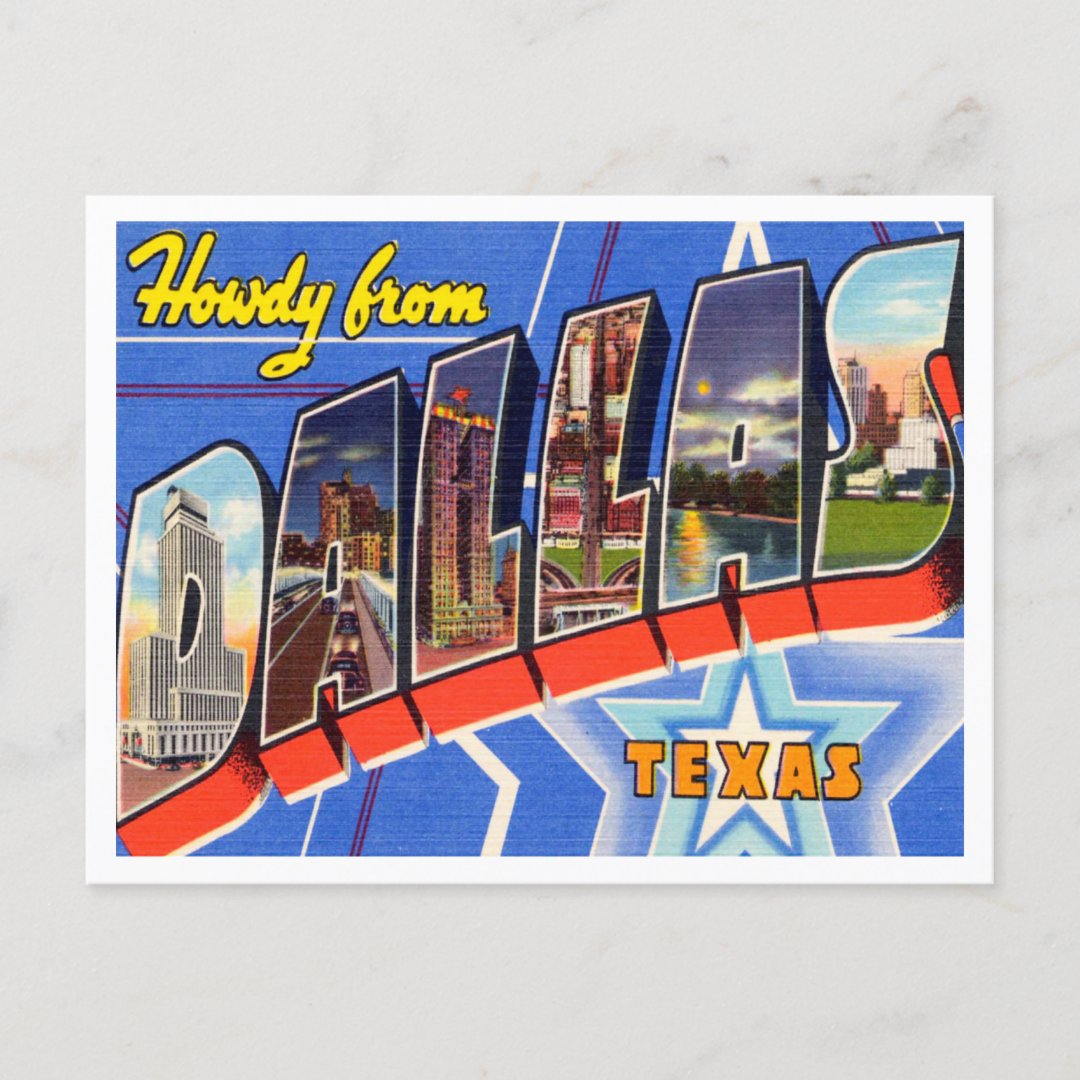 Greetings from Dallas, Texas Vintage Travel Postcard | Zazzle