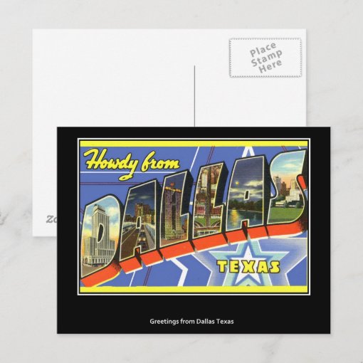 Greetings from Dallas Vintage Postcard | Zazzle