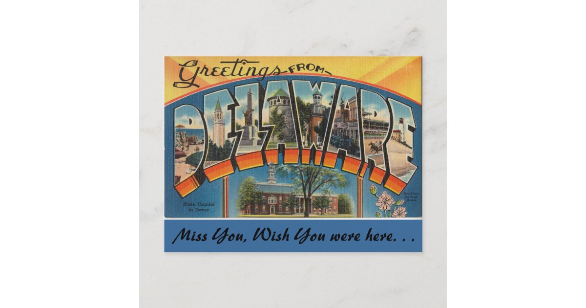 Greetings from Delaware Postcard | Zazzle
