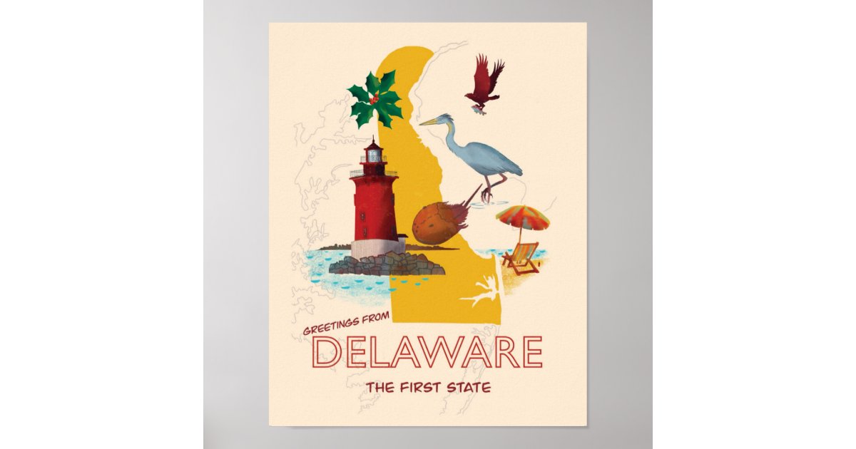 Greetings from Delaware Poster | Zazzle