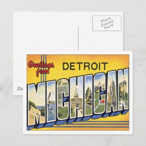 Greetings From Detroit Michigan Postcard | Zazzle