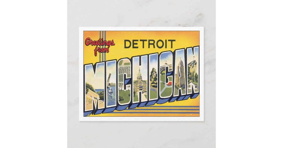 Greetings From Detroit Michigan Postcard | Zazzle