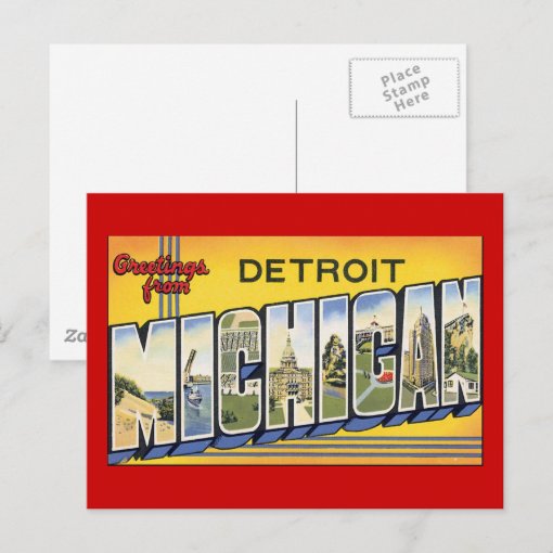 Greetings from Detroit Michigan Postcard | Zazzle