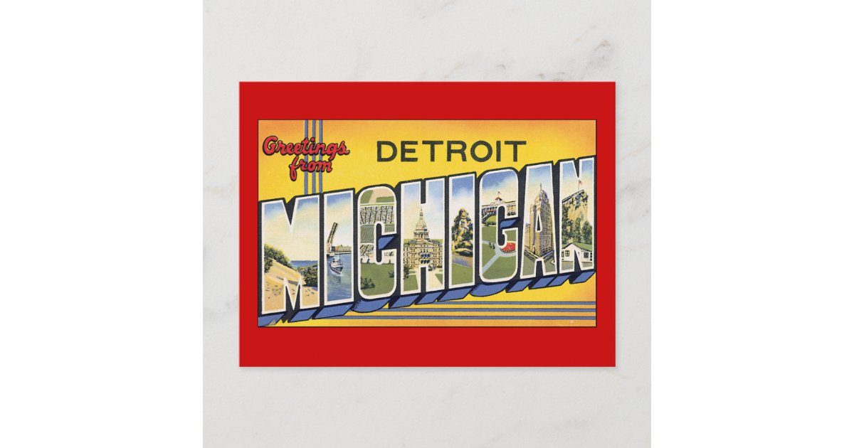 Greetings from Detroit Michigan Postcard | Zazzle