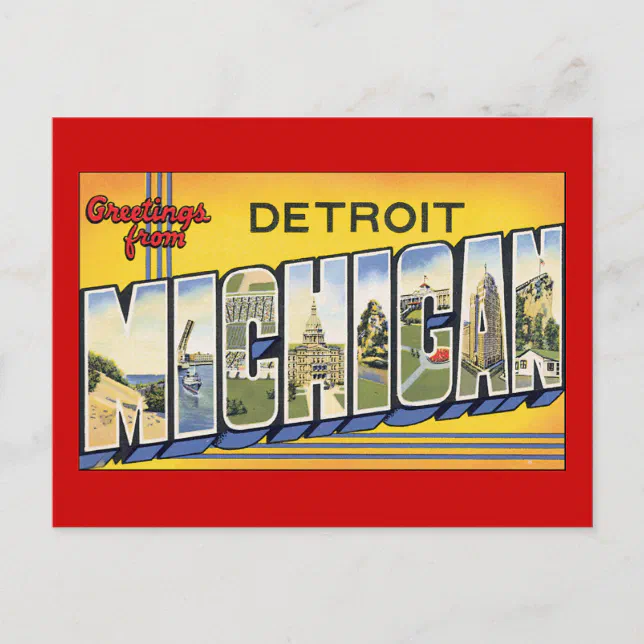 Greetings from Detroit Michigan Postcard | Zazzle