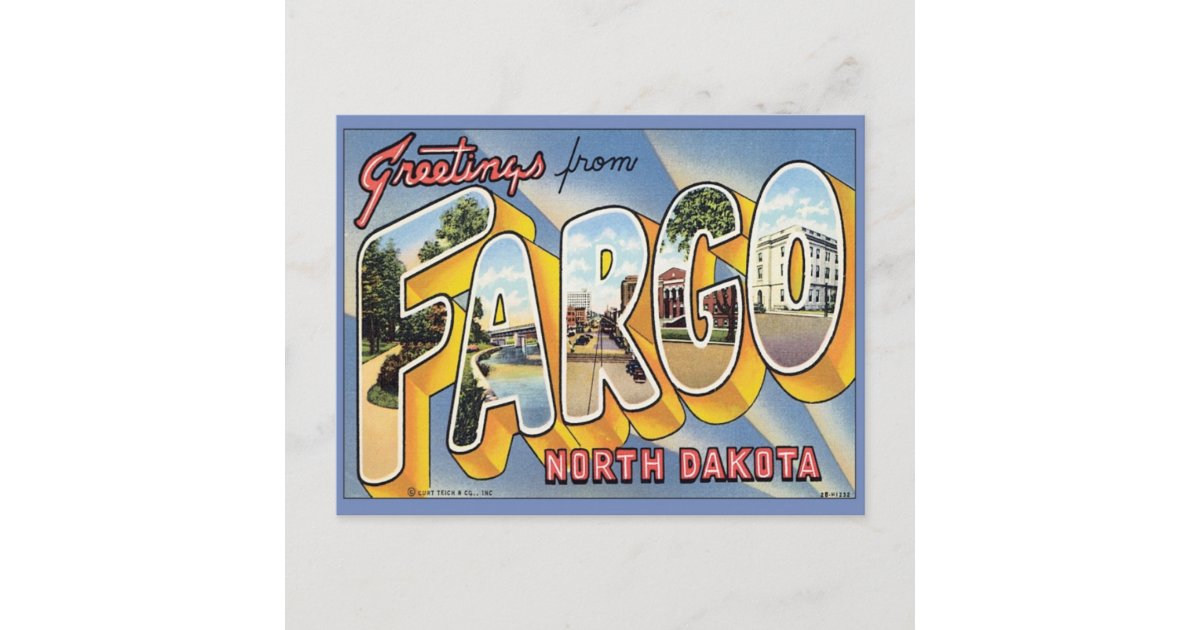 Greetings From Fargo North Dakota Postcard | Zazzle